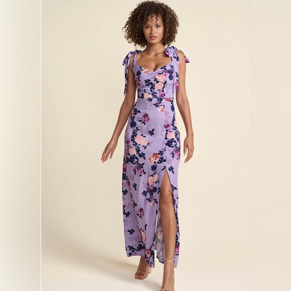 VENUS | Dresses | Purple Floral Maxi Dress With Slip Venus | Poshmark
